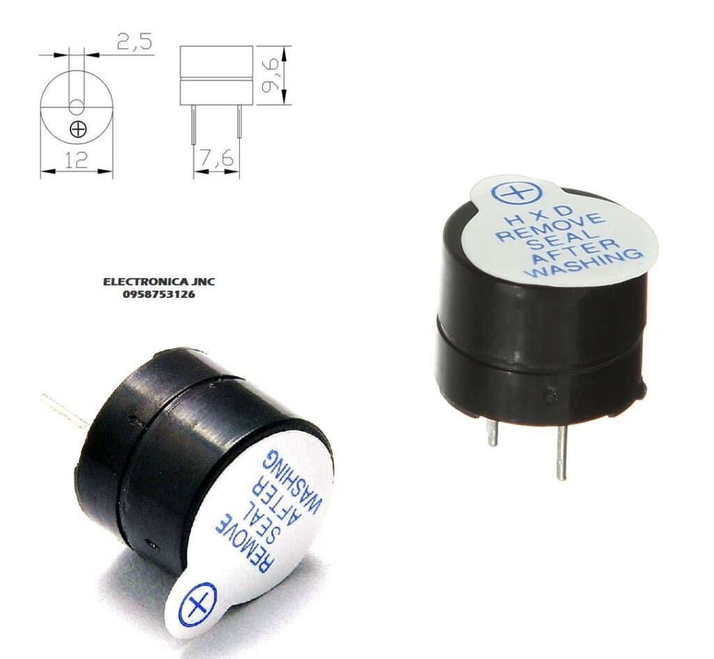 BUZZER ZUMBADOR 5V ACTIVO - Electronica JNC