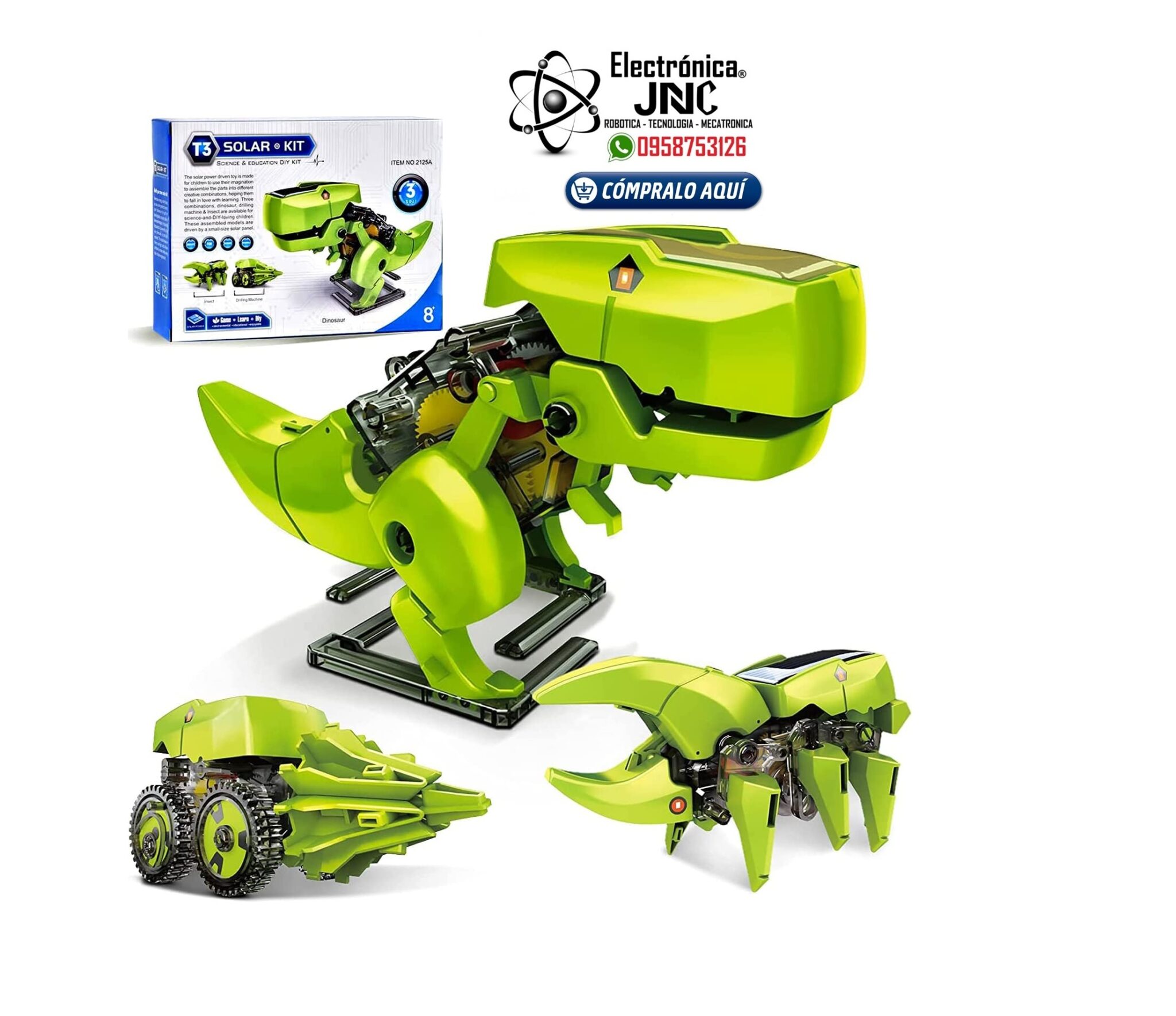 Dinosaurio Robot Solar 3 en 1 - Electronica JNC