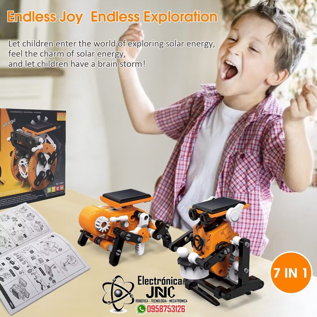 KIT ROBOT SOLAR 7 EN 1 EDUCATIVO - Electronica JNC