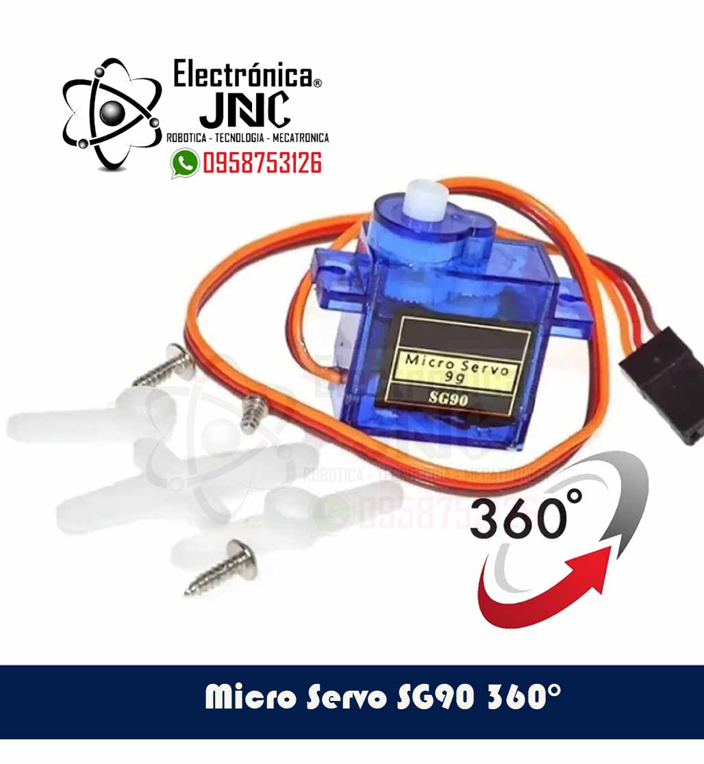 Servomotor SG90 360 grados - Electronica JNC